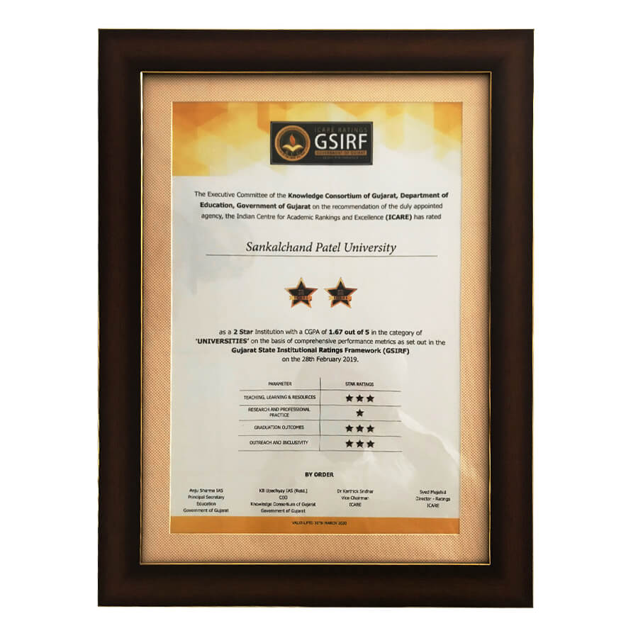 Accreditations Rankings | Sankalchand Patel University (SPU)