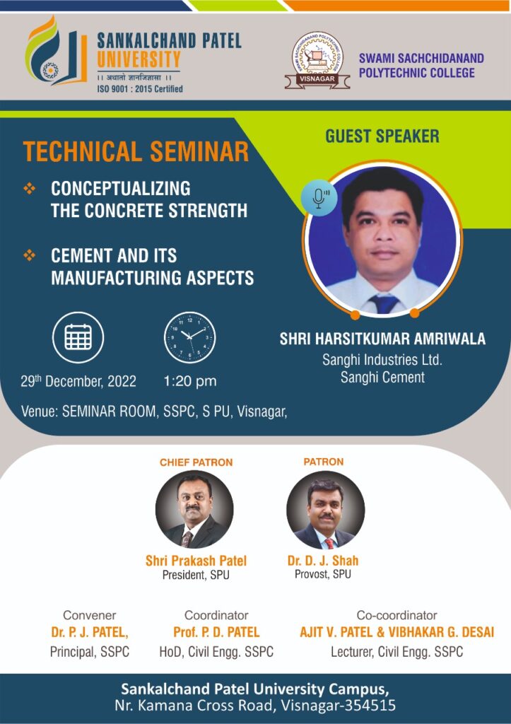 Technical Seminar on "Conceptualizing the Concrete Strength" and ...