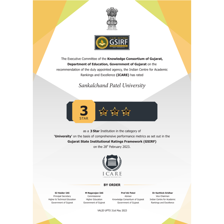 Accreditations Rankings | Sankalchand Patel University (SPU)