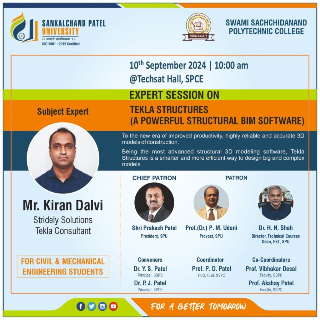 Seminar on TEKLA STRUCTURES (A Powerful Structural BIM Software) - SPU