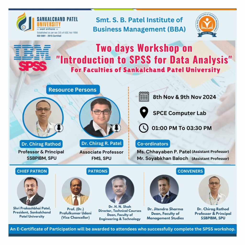 Workshop on SPSS for Data Analysis - SPU