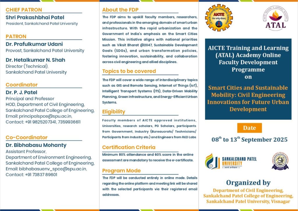 AICTE-ATAL Online FDP “Smart Cities & Sustainable Mobility: Civil ...