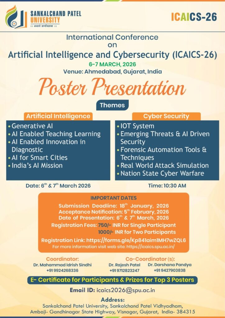 Poster Presentation Event (ICAICS - 26) - SPU