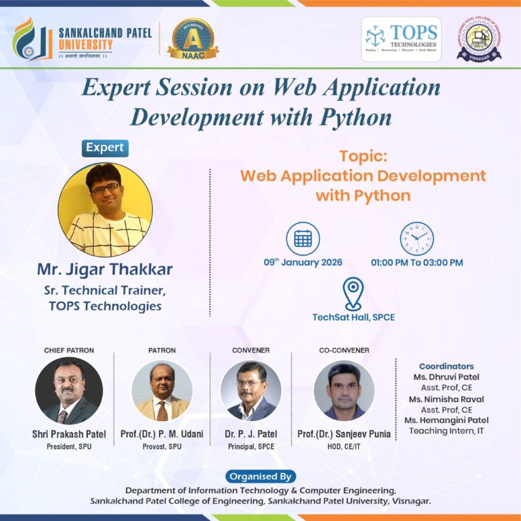Expert Session on Web Application Development with Python – SPU